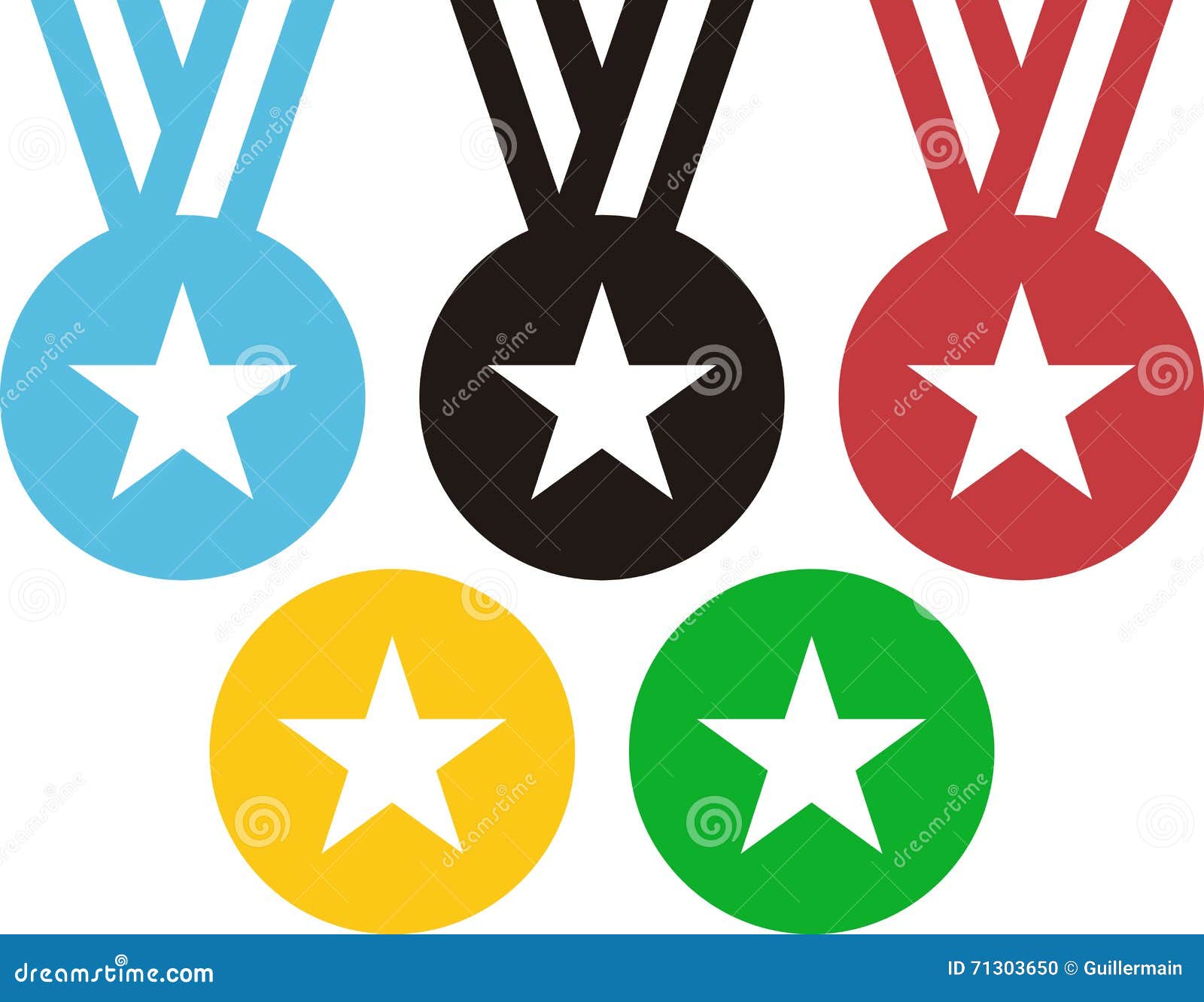 5 Medailles Die De Olympische Ringen Oproepen Vector Illustratie ...