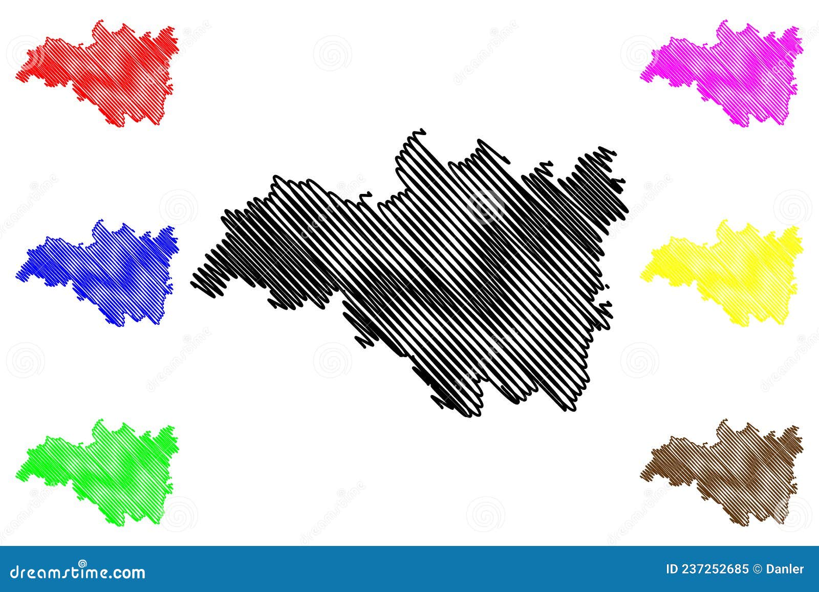 Medak District Telangana State, Republic of India Map Vector ...