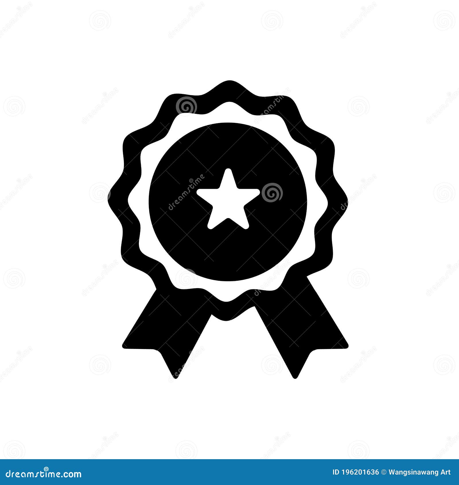 Medal, Achievement Symbol Flat Black Line Icon, Vector Illustration ...