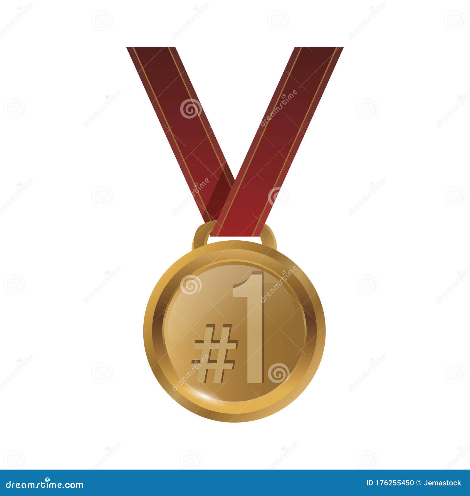Medal Award with One Number Stock Vector - Illustration of champion ...