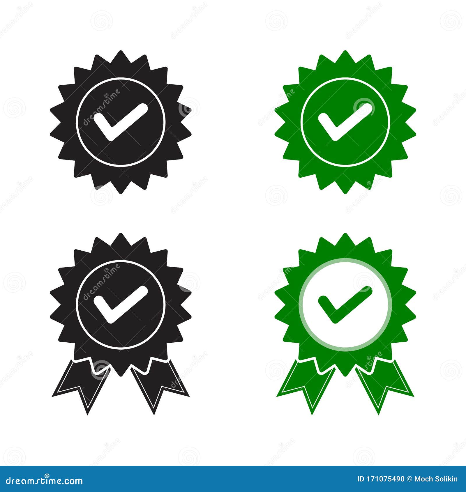 Medal Check Mark Icon for Certified Products Stock Vector ...