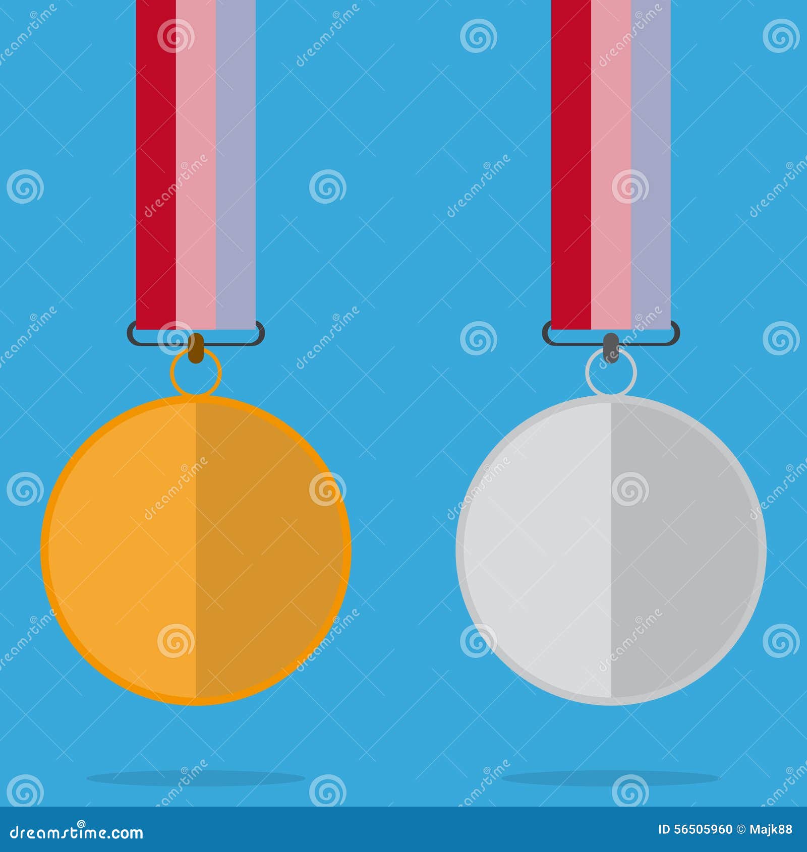 Medal with Color Ribbon stock illustration. Illustration of award ...