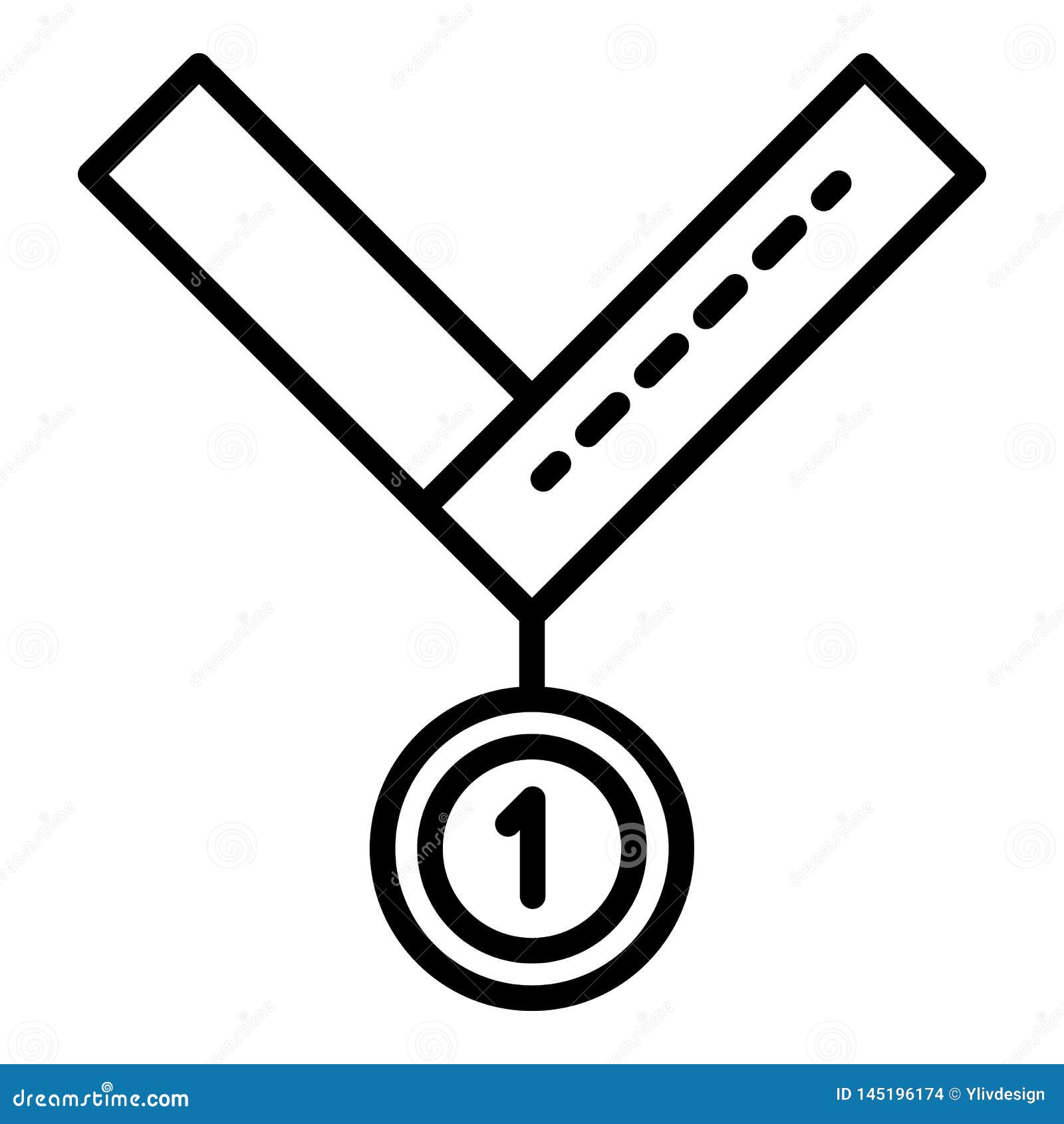 Medal for First Place Icon, Outline Style Stock Vector - Illustration ...