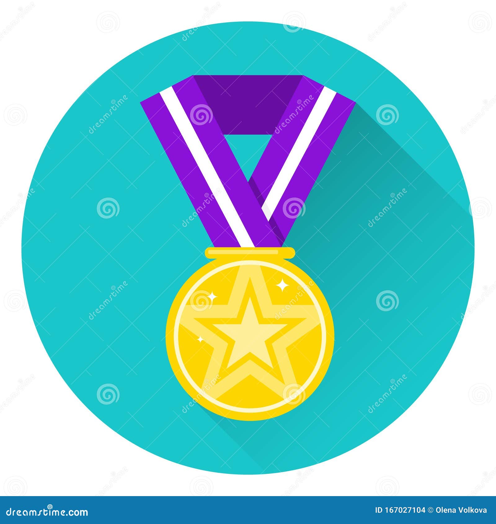 Medal, Gold Sports Medal. Vector Illustration of a Gold Medal Stock ...