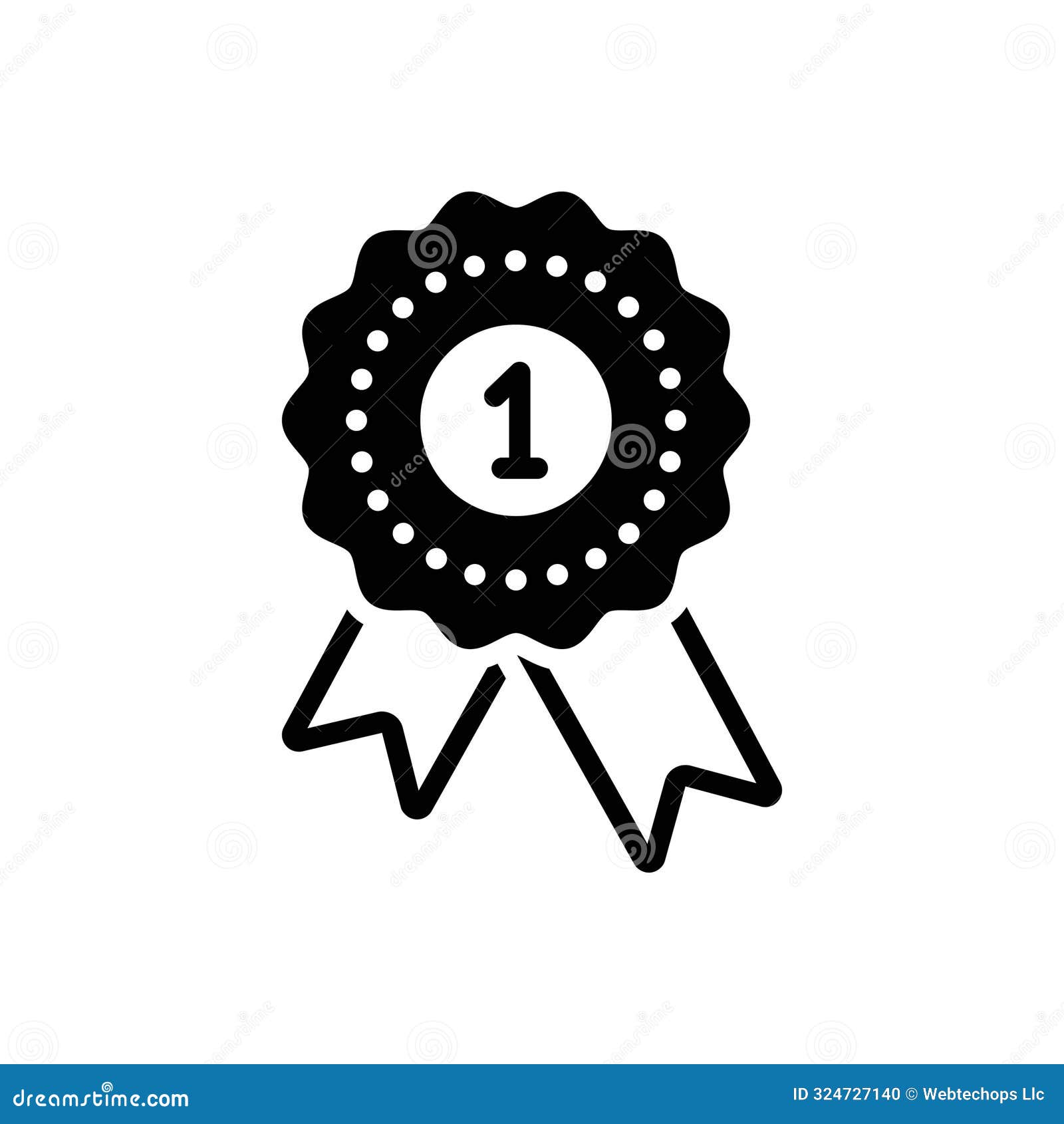 Black Solid Icon for Medal, Batch and Award Stock Illustration ...
