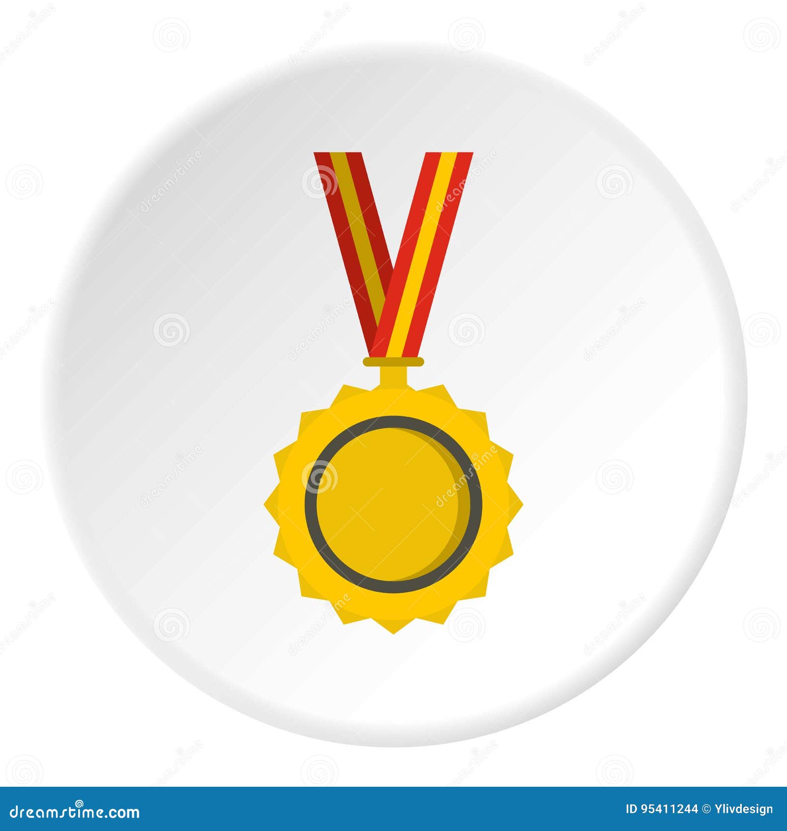 Medal icon circle stock vector. Illustration of insignia - 95411244