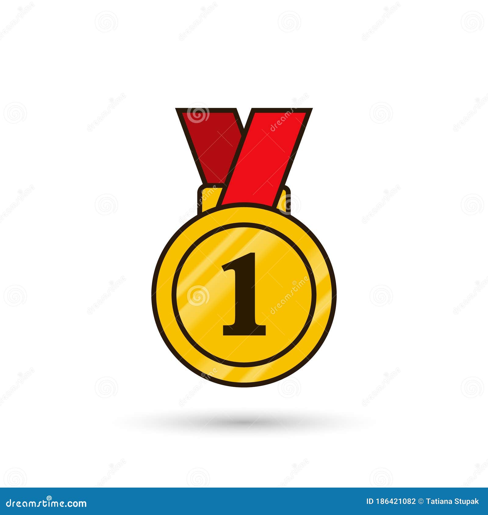 Medal Icon 1 First Place, Vector Color Symbol Stock Vector ...