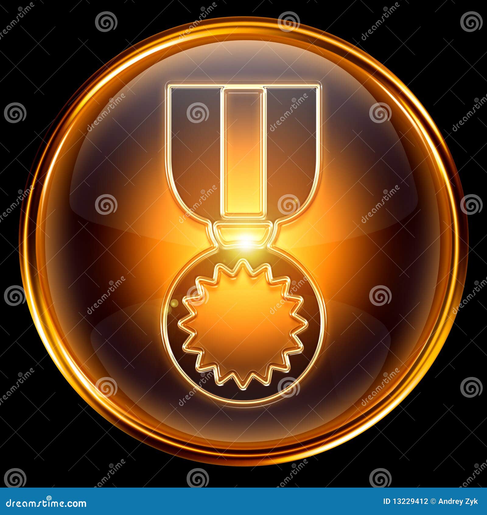Medal icon golden stock illustration. Illustration of leadership - 13229412