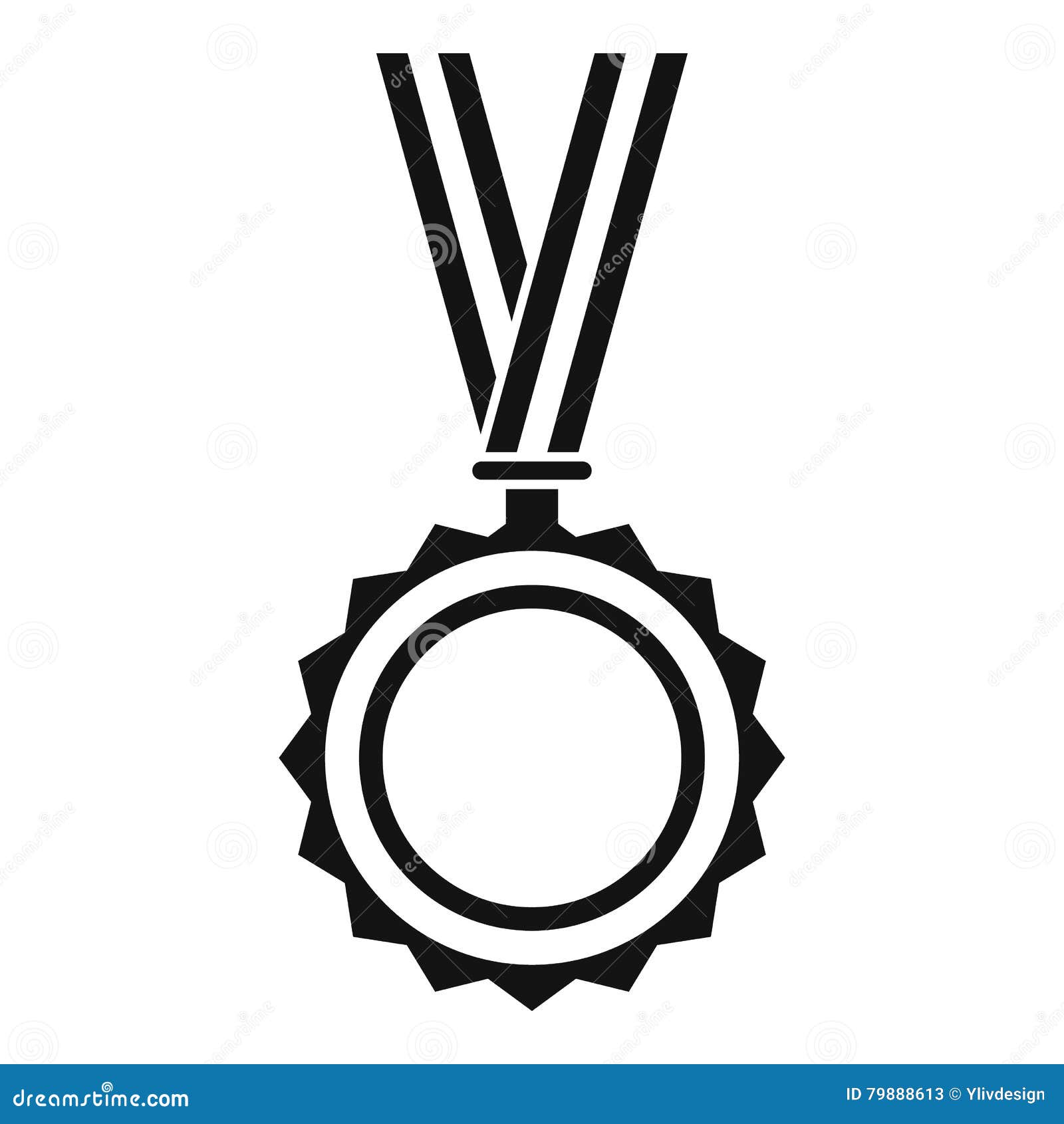 Medal icon, simple style stock vector. Illustration of material - 79888613