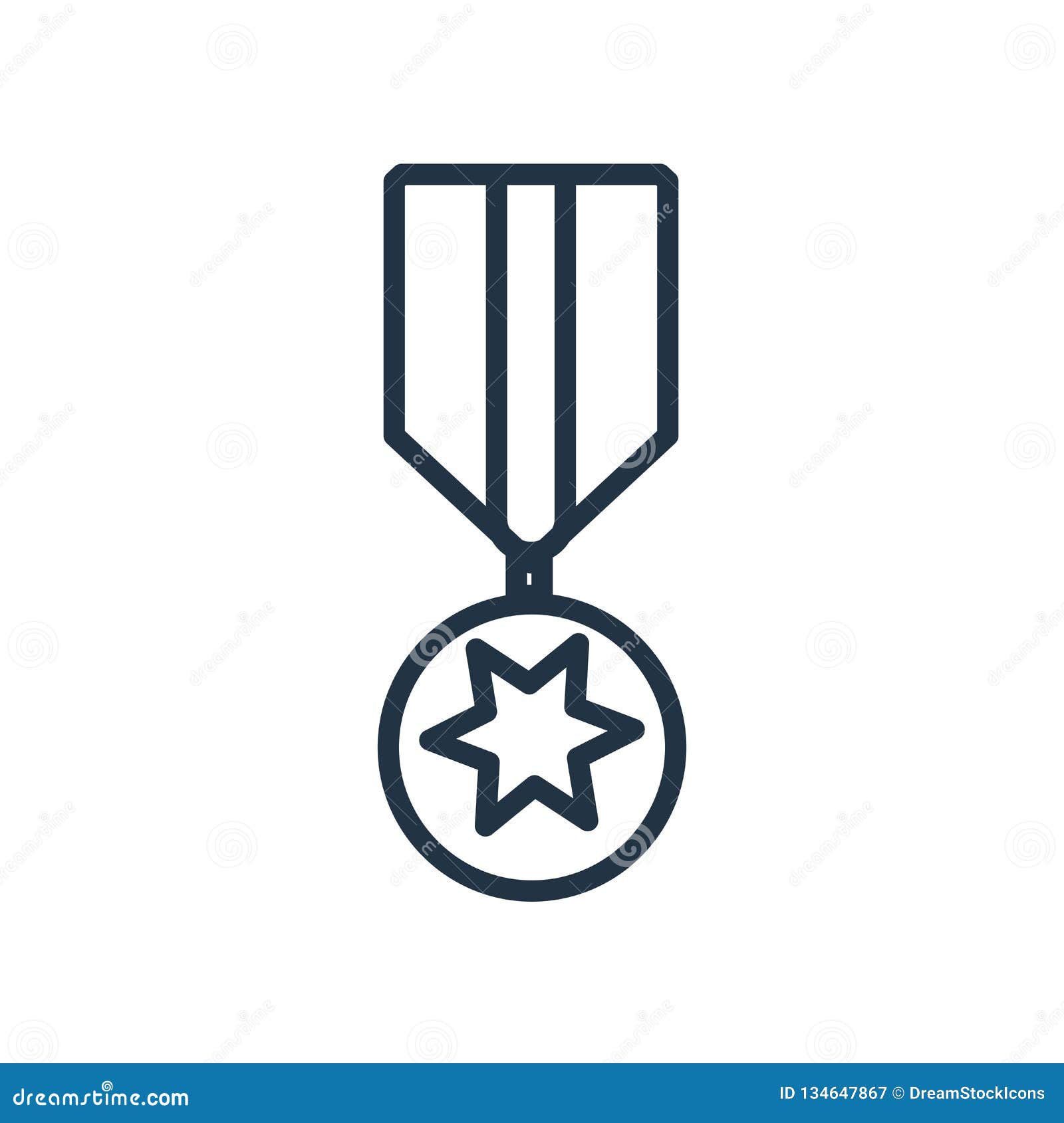 Medal Icon Vector Isolated on White Background, Medal Sign Stock Vector ...