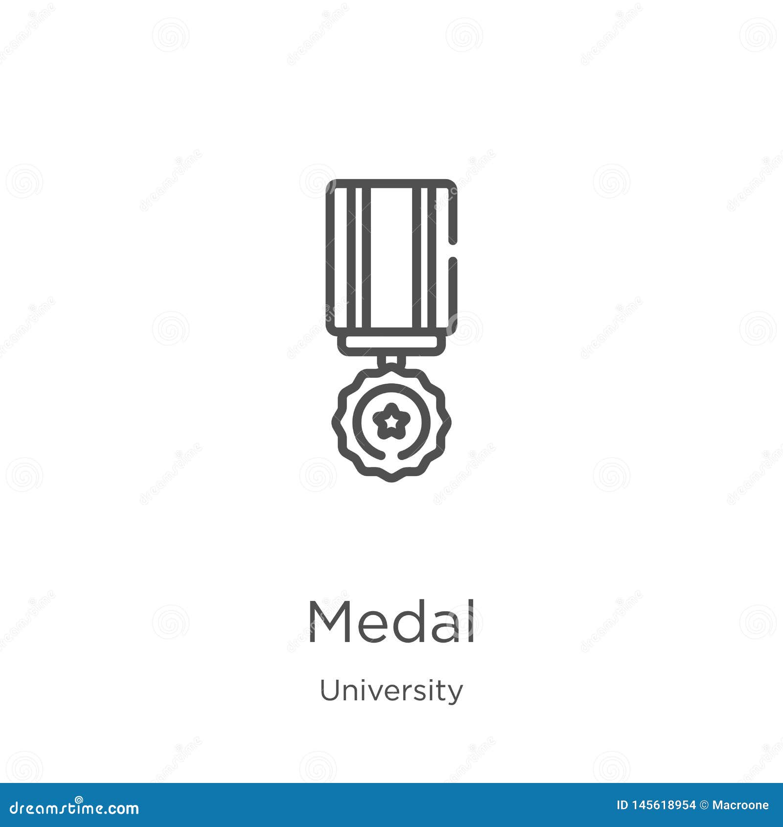 Medal Icon Vector from University Collection. Thin Line Medal Outline ...