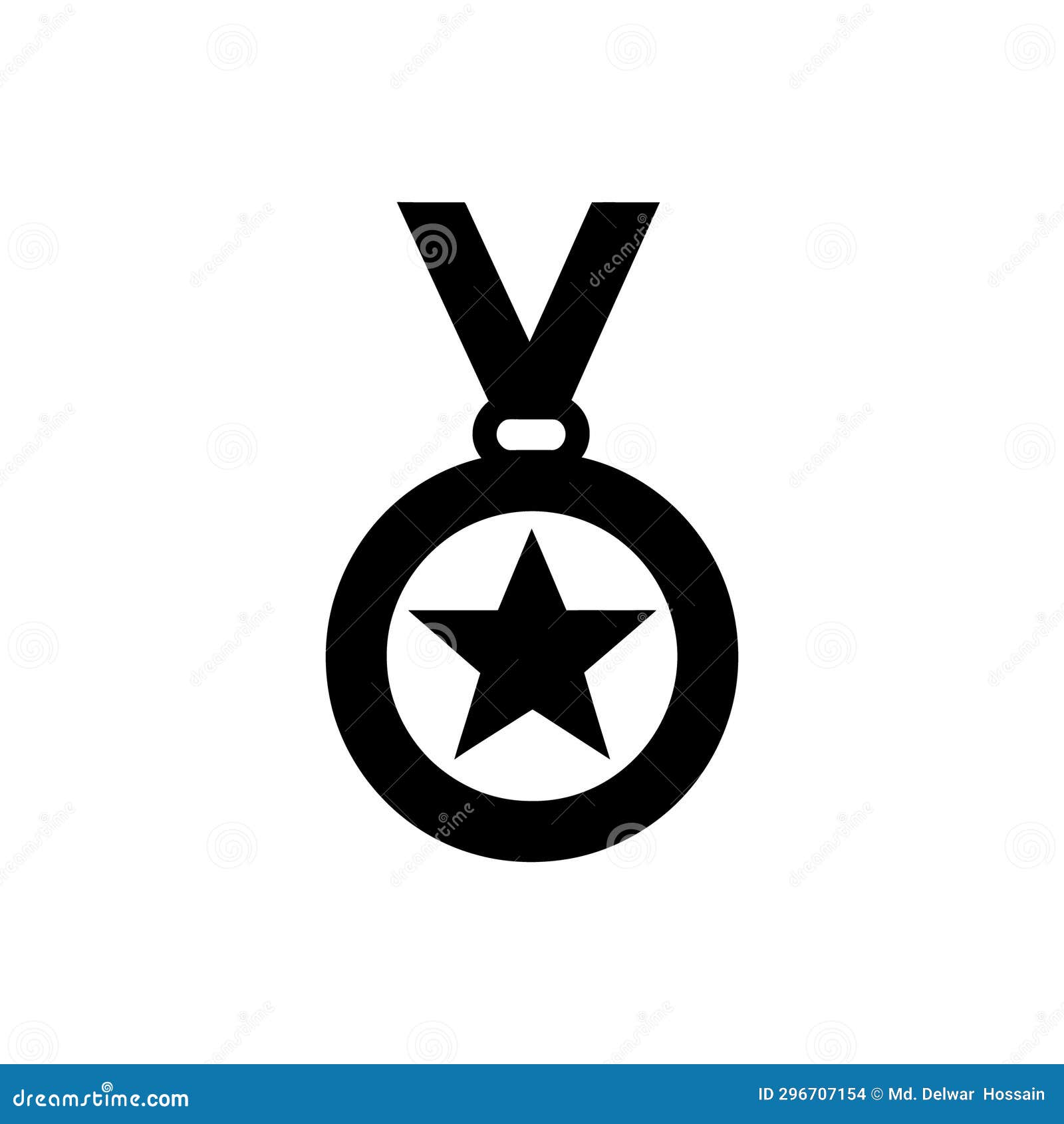 Medal Icon stock vector. Illustration of victory, recognition - 296707154