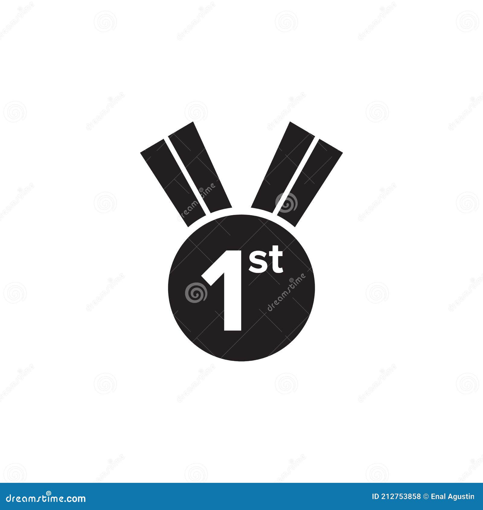 Medal Logo Design for First Winner Template Stock Vector - Illustration ...