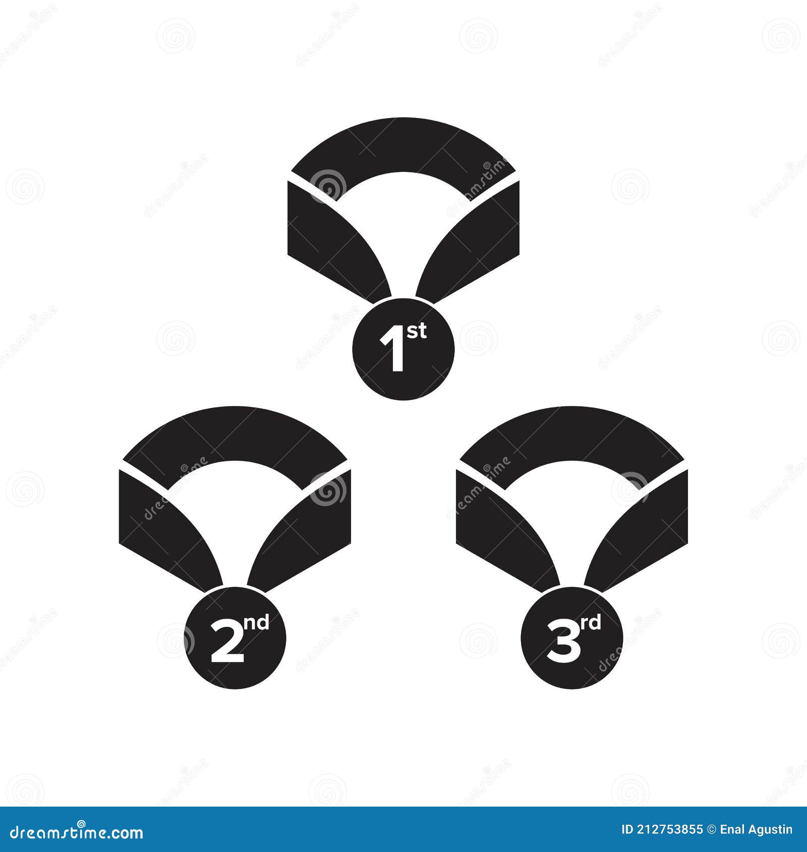 Medal Logo Design for First Winner Template Stock Vector - Illustration ...