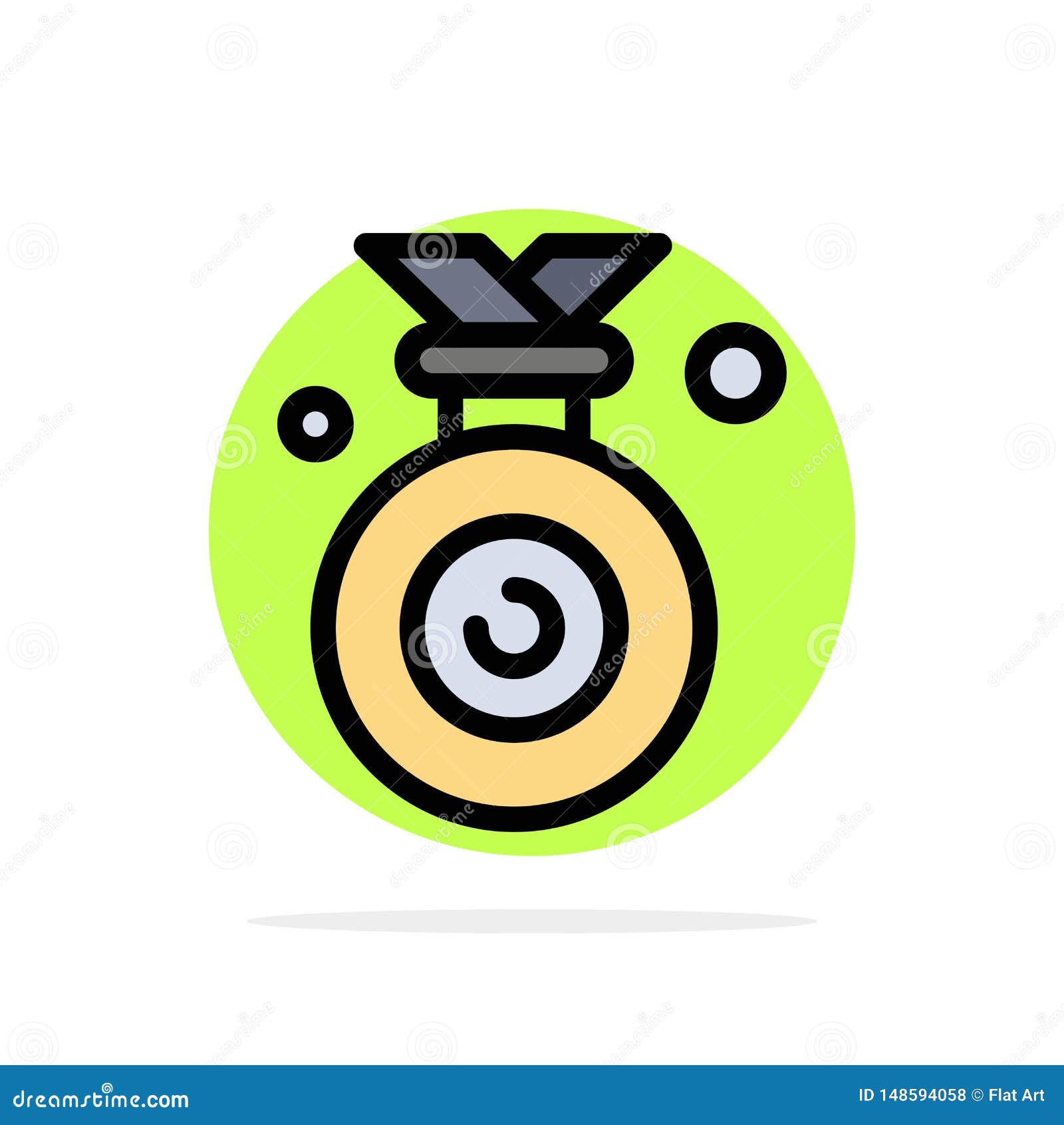 Medal, Olympic, Winner, Won Abstract Circle Background Flat Color Icon ...