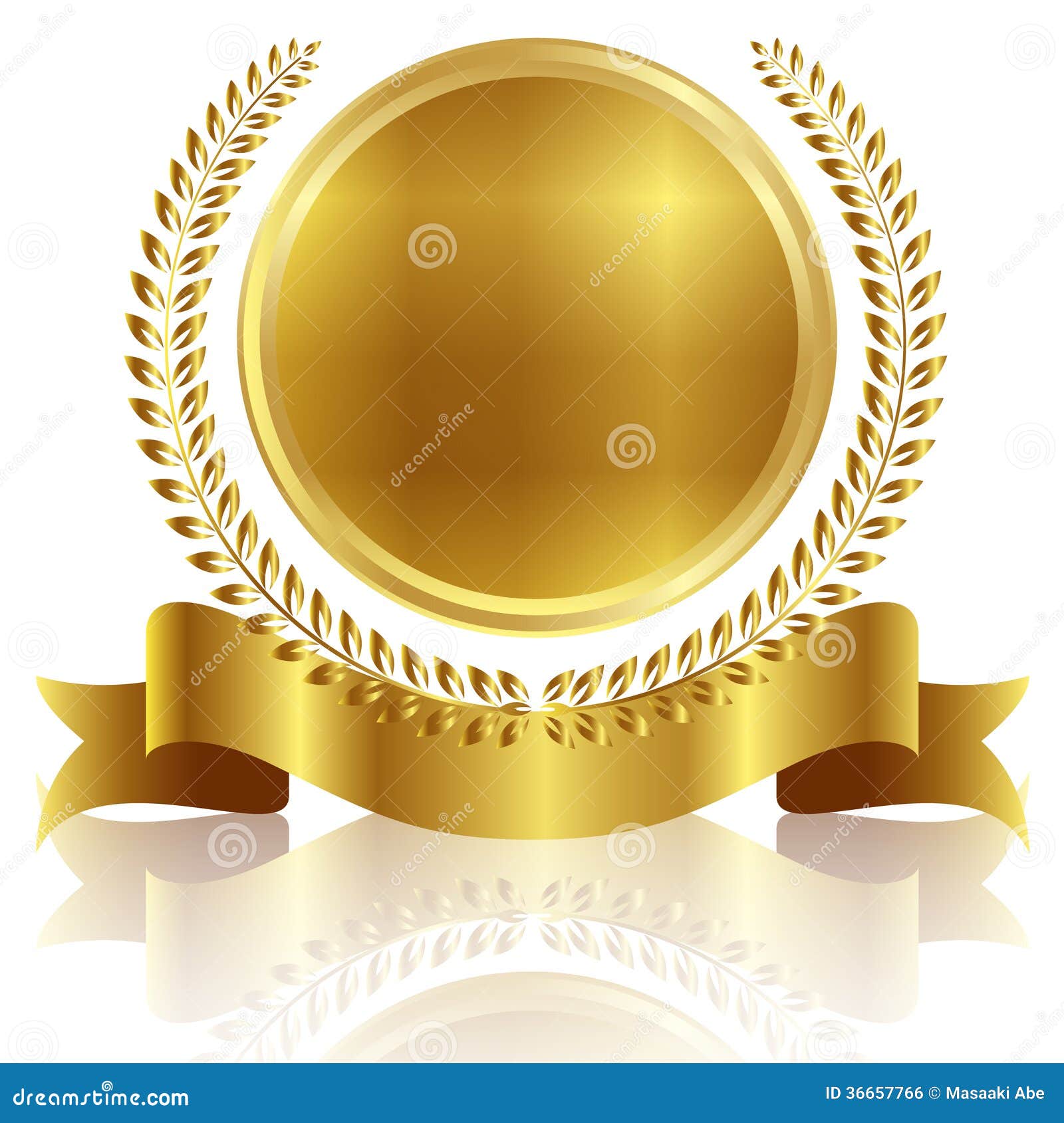Medal ribbon frame stock vector. Illustration of laurel - 36657766