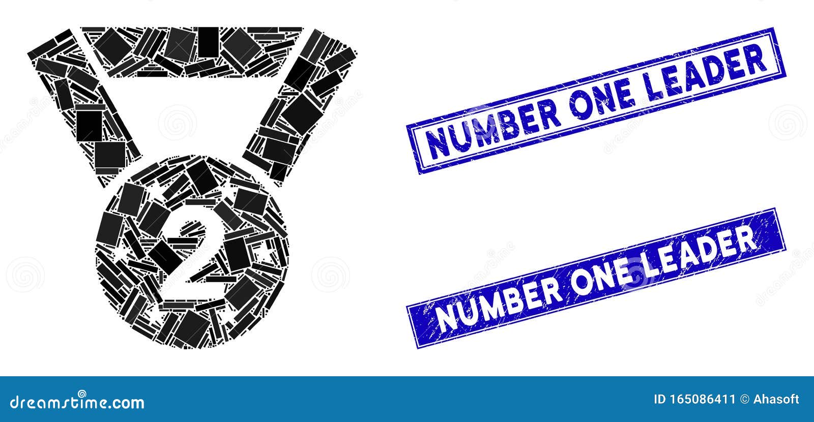 Medal Second Mosaic and Distress Rectangle Number One Leader Watermarks ...