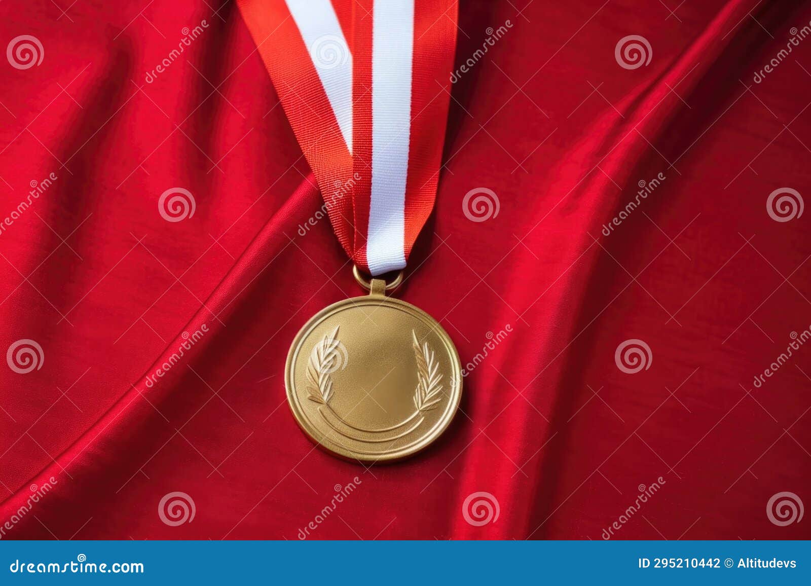 Medal for 1st Place Lying on a Red Velvety Surface Stock Illustration ...