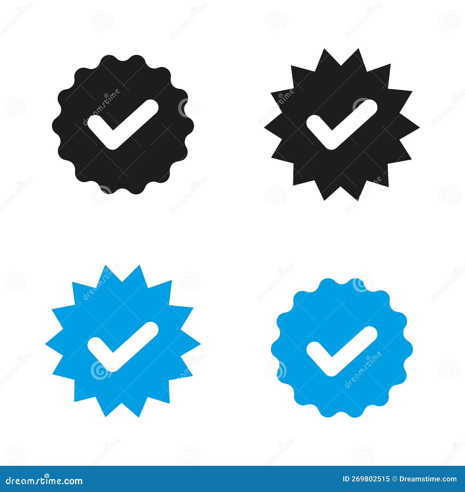 Medal Ticks on White Background. Check Mark Icon. Vector Illustration ...