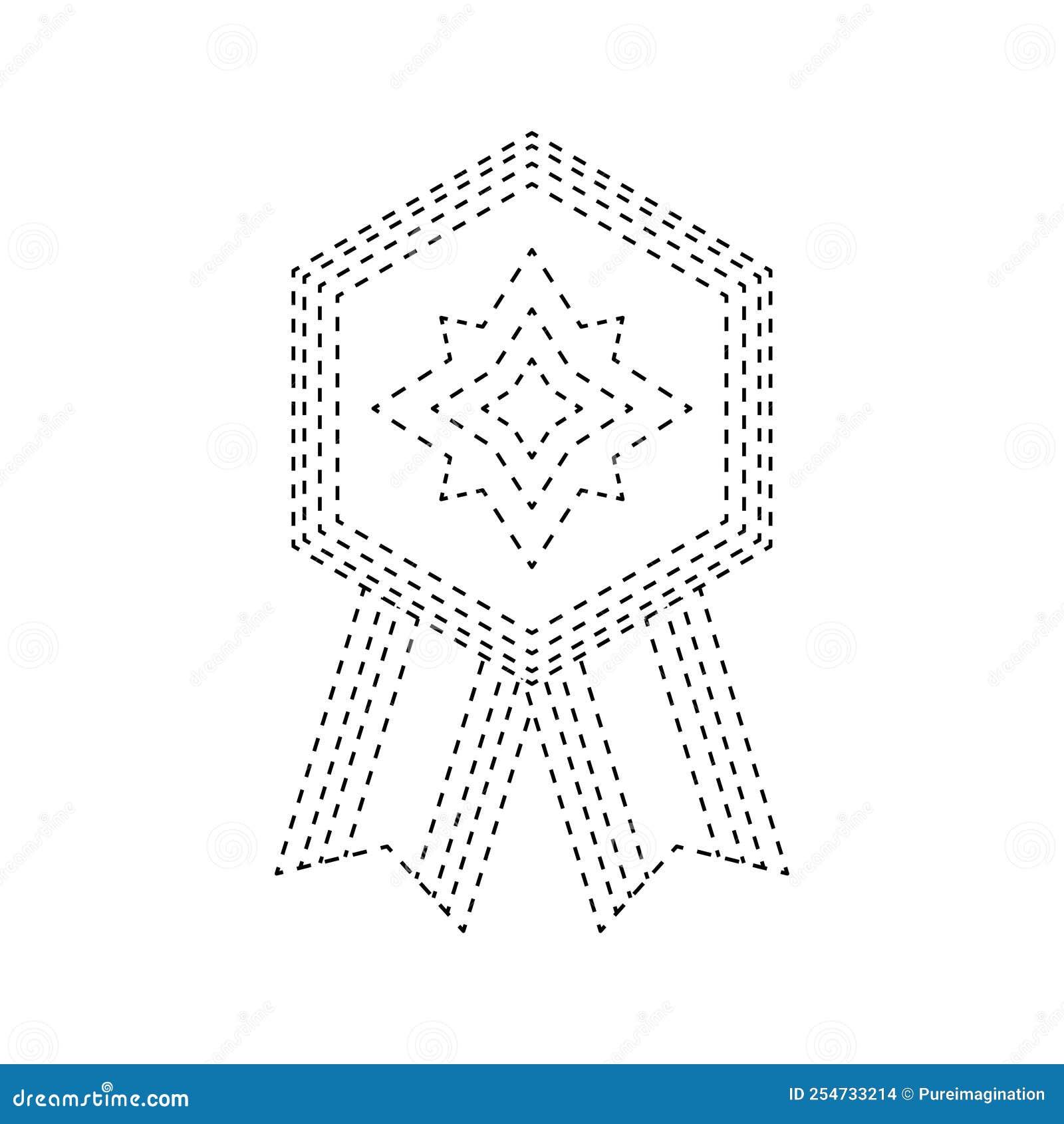 Medal Tracing Worksheet for Kids Stock Vector - Illustration of honour ...