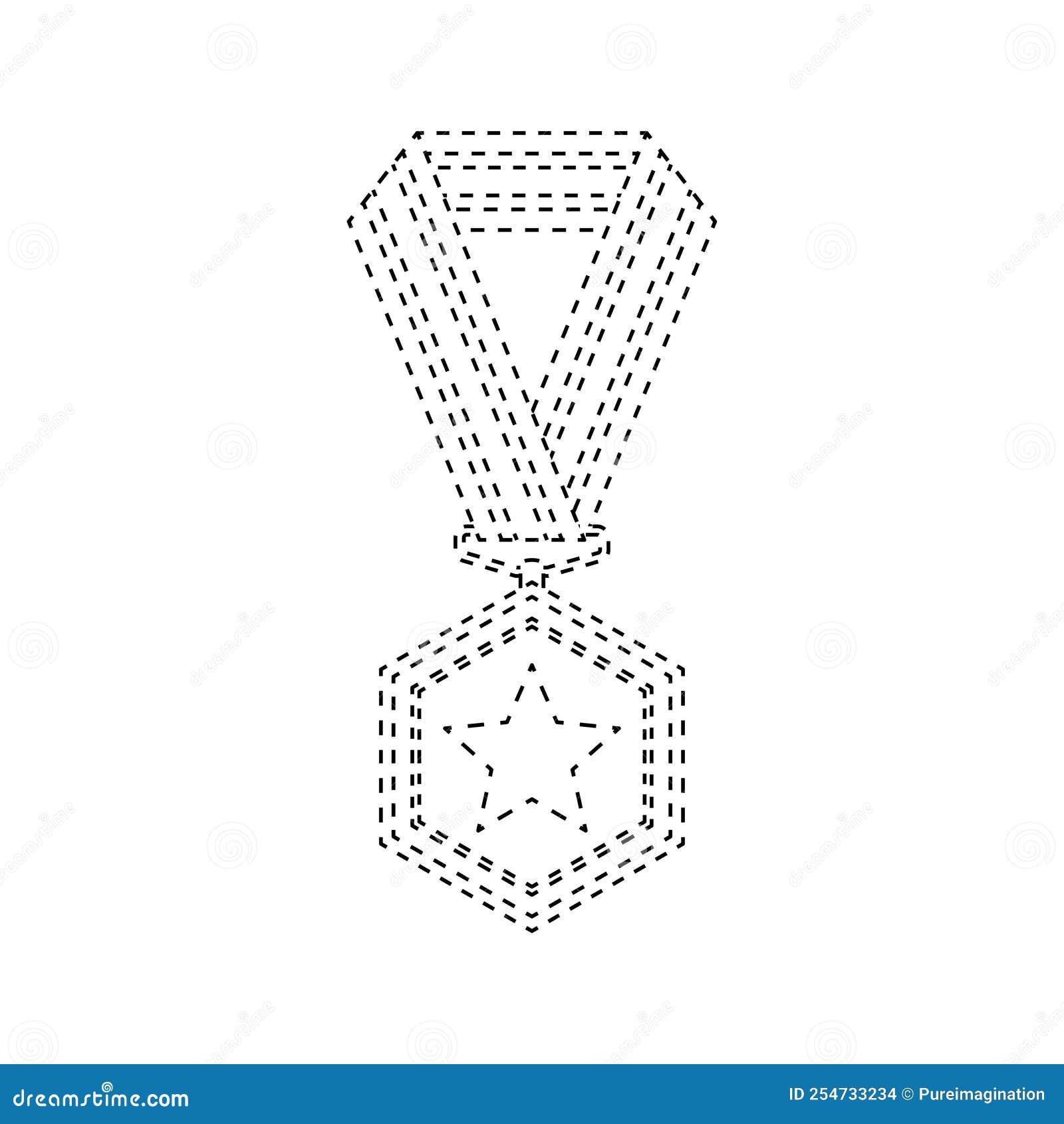 Medal Tracing Worksheet for Kids Stock Vector - Illustration of child ...