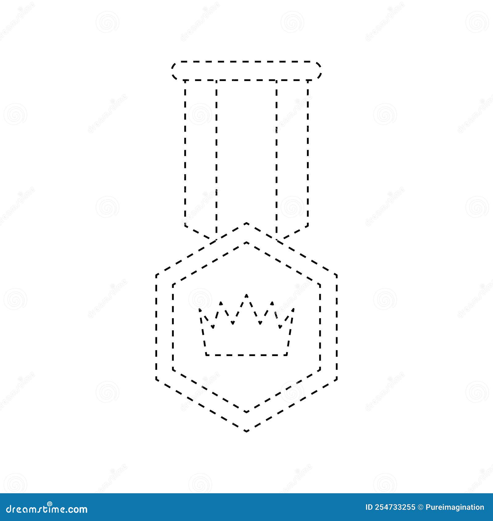 Medal Tracing Worksheet for Kids Stock Vector - Illustration of ...