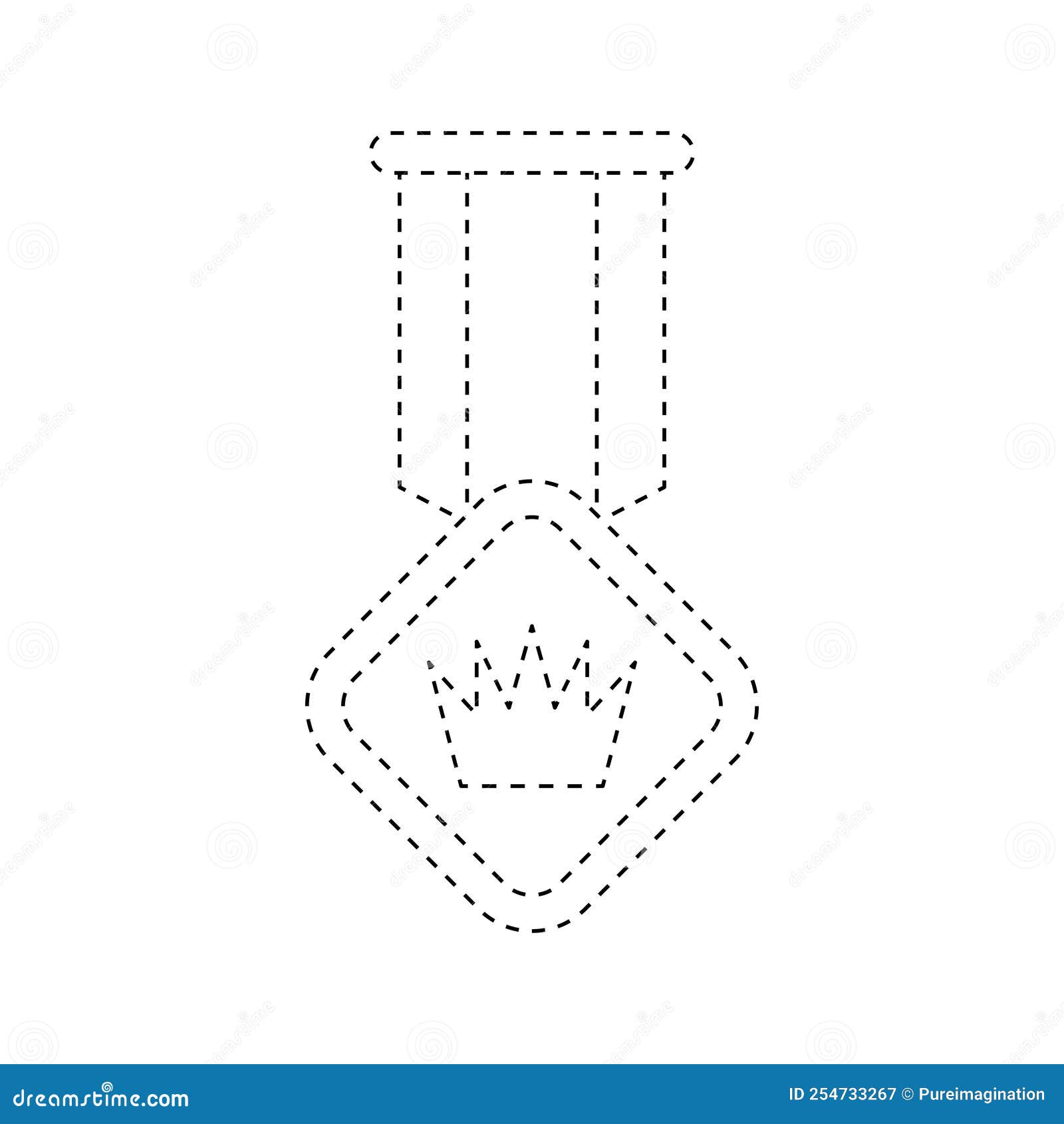 Medal Tracing Worksheet for Kids Stock Vector - Illustration of award ...