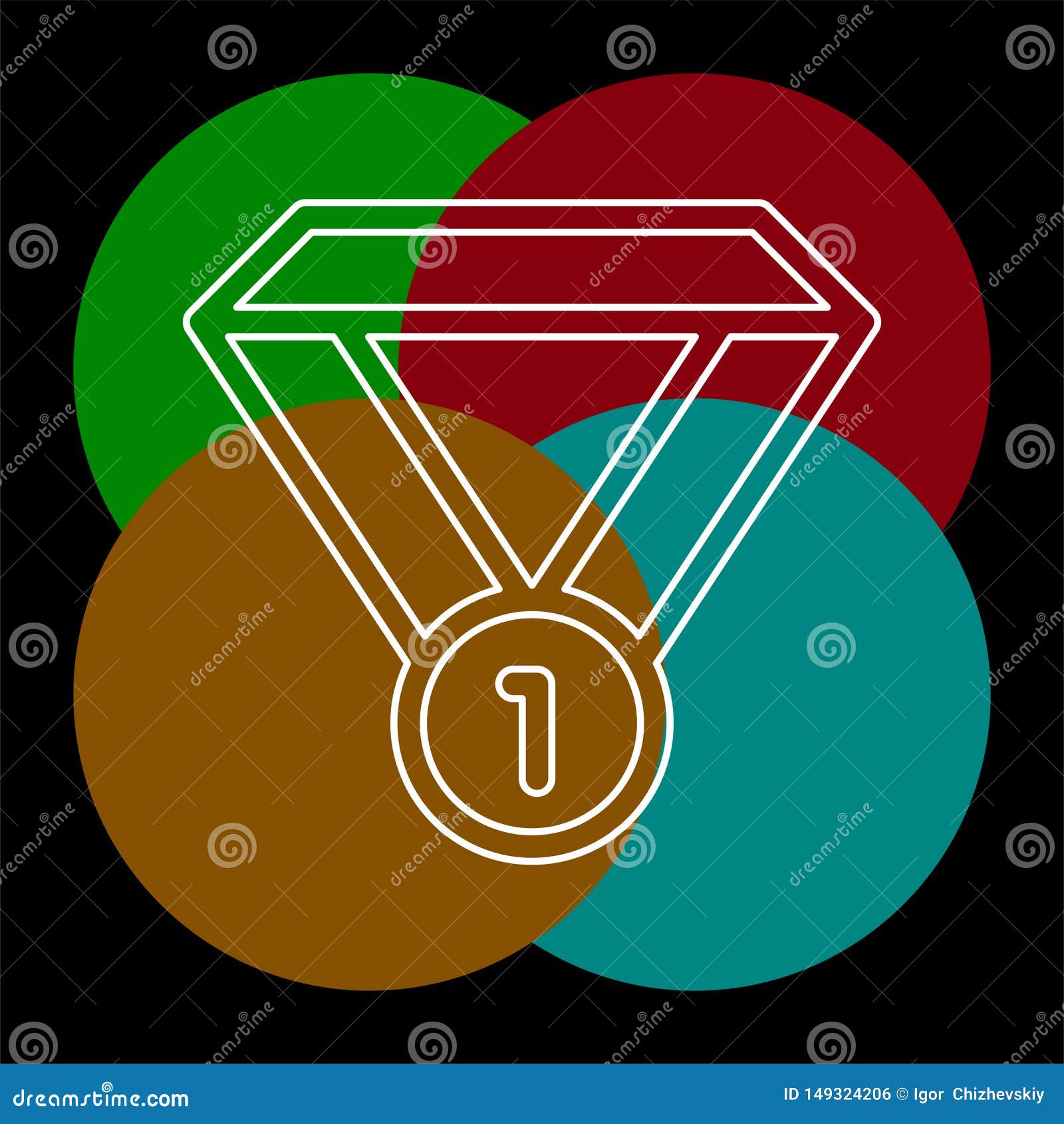 Medal vector icon stock vector. Illustration of celebration - 149324206