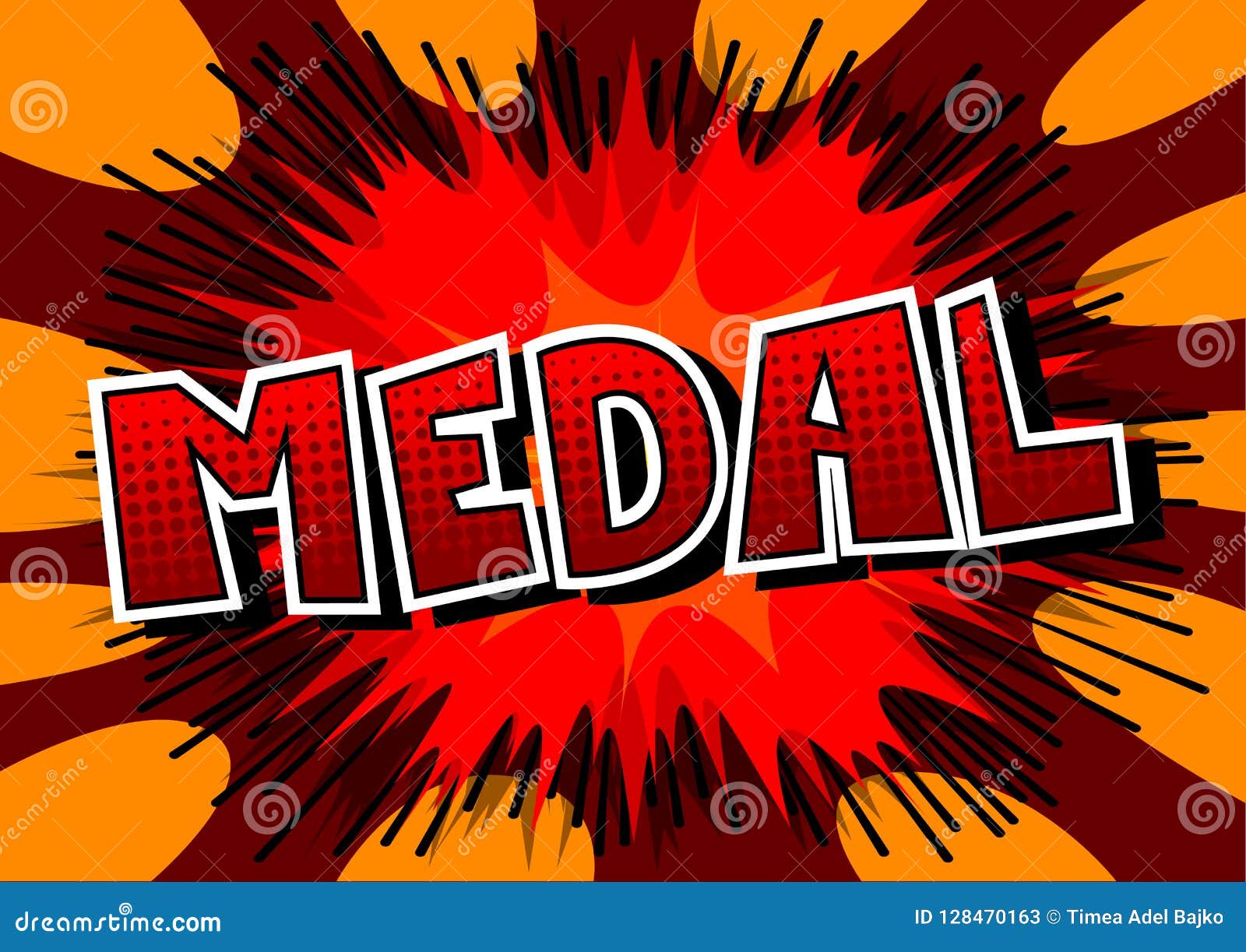 Medal - Comic Book Style Word. Stock Illustration - Illustration of ...