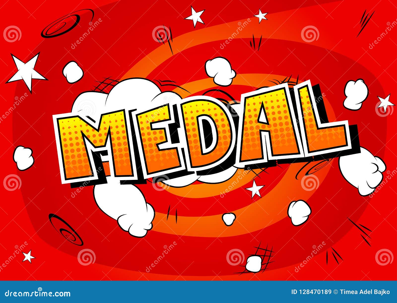 Medal - Comic Book Style Word. Stock Illustration - Illustration of ...