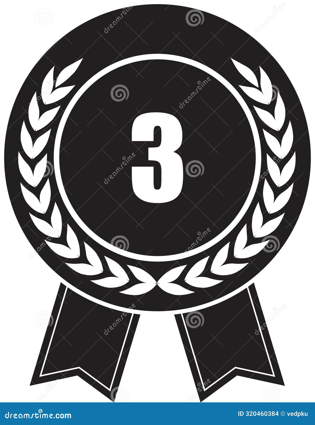 Medal Vector, 3rd Award Black, 3rd Prize, Challenge Award, Medal Award ...