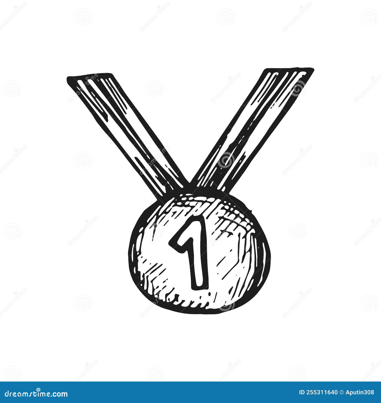Medal for Victory Sketch Vector Illustration Stock Vector ...