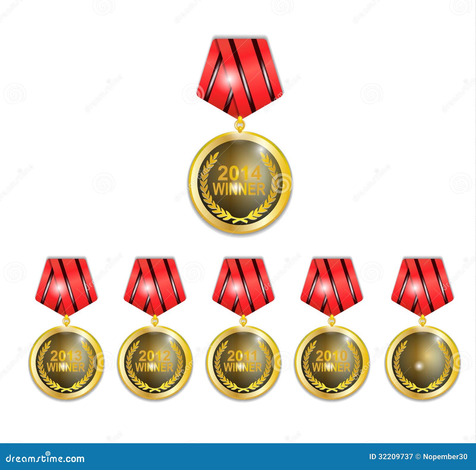 Medalion winner set stock vector. Illustration of celebration - 32209737