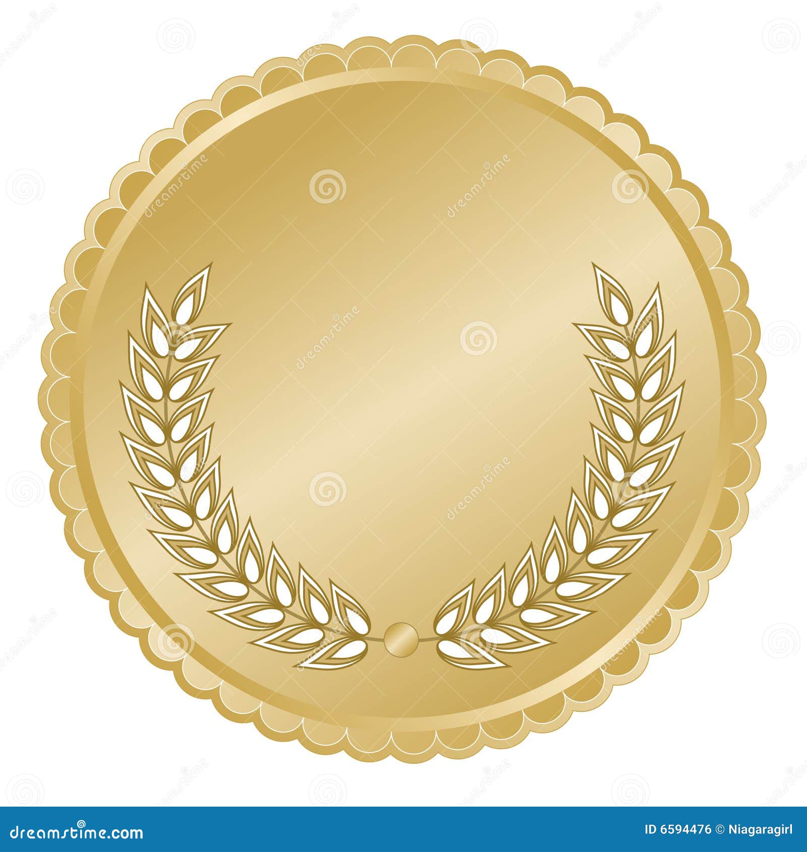 Medallón Del Oro Con Las Hojas Ilustración del Vector - Ilustración de ...