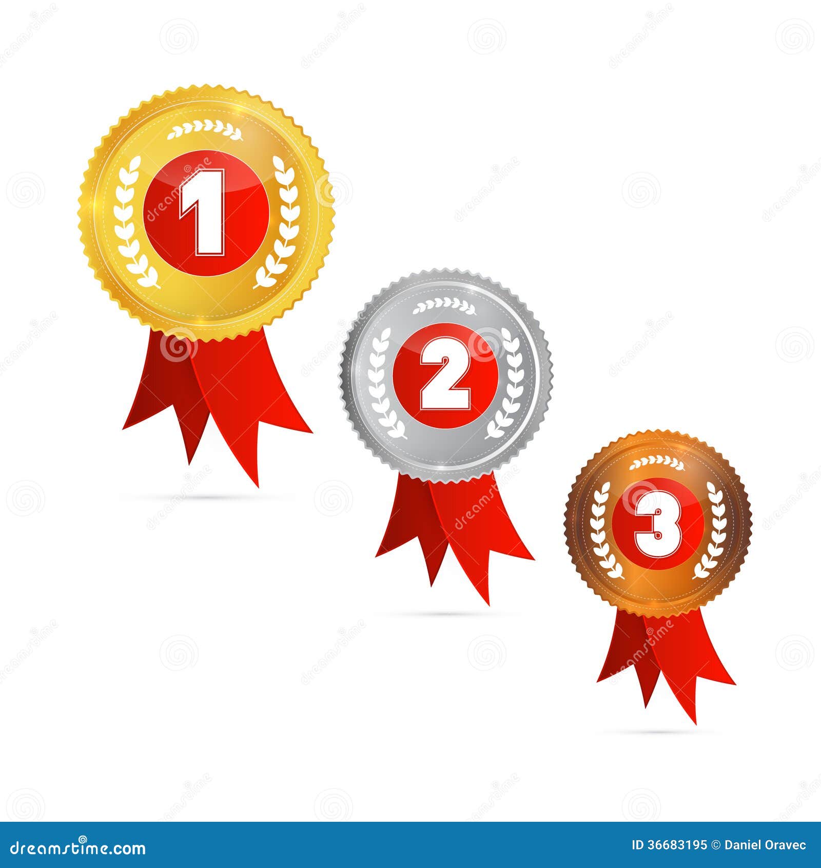 Medallas Del Vector: Oro, Plata, Bronce, Primer, Segundo, Tercer Foto ...