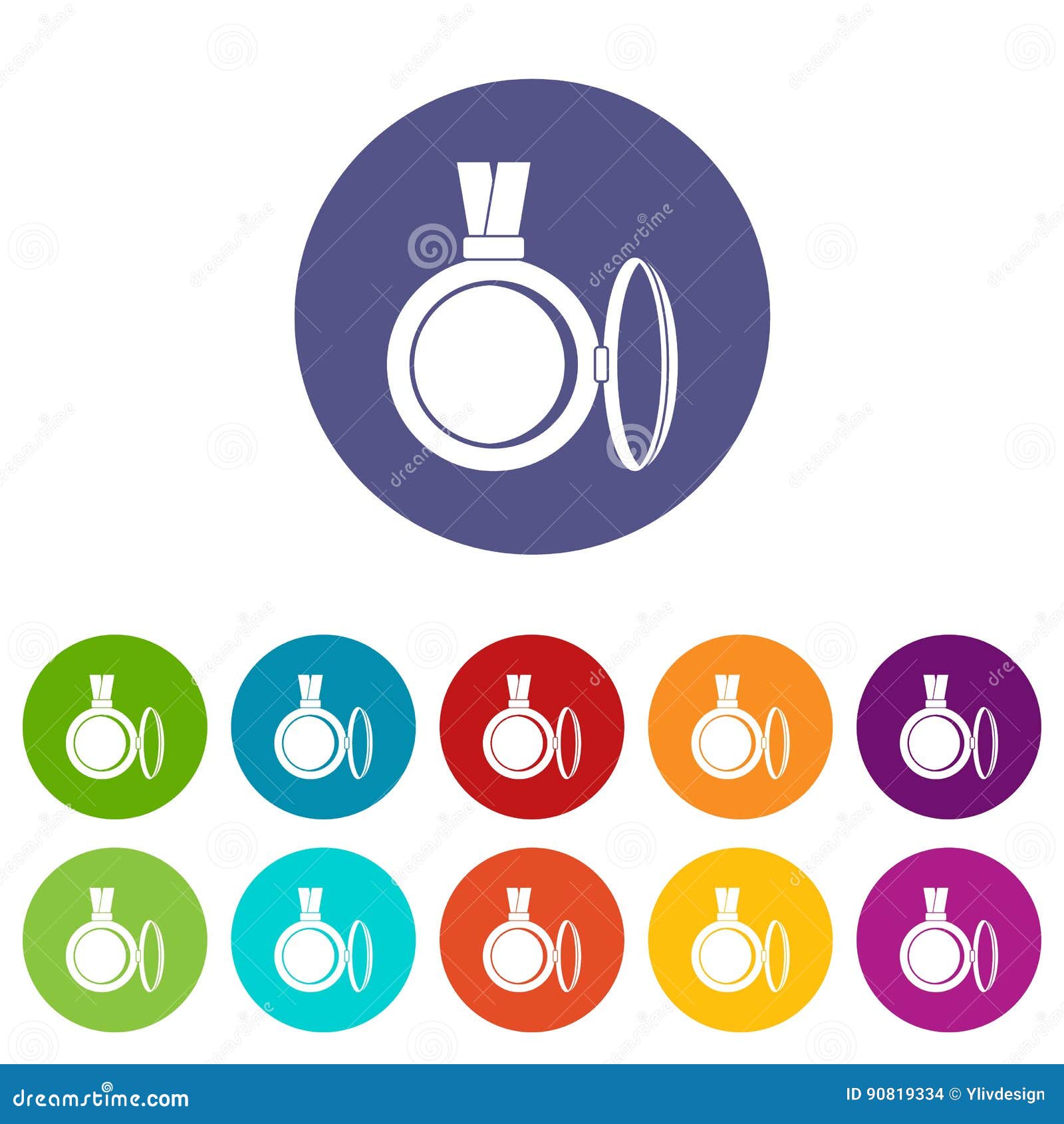 Medallion Icons Set Flat Vector Stock Vector - Illustration of jeweler ...
