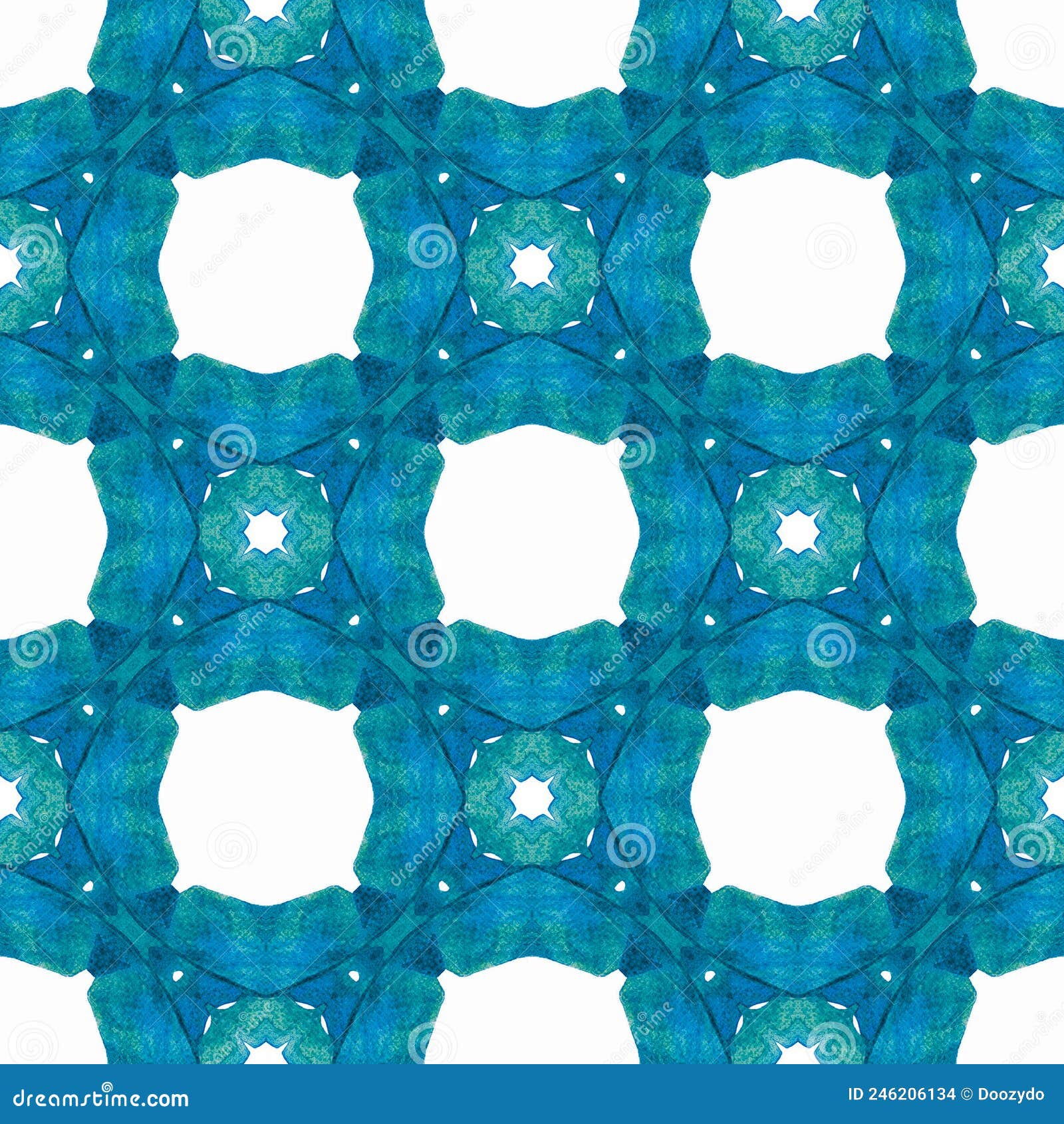 Medallion Seamless Pattern. Blue Fair Stock Illustration - Illustration ...