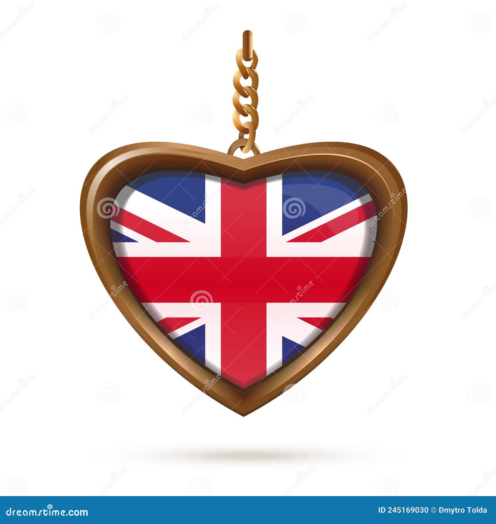 Medallion in the Shape of a Heart with a UK Flag Stock Vector ...