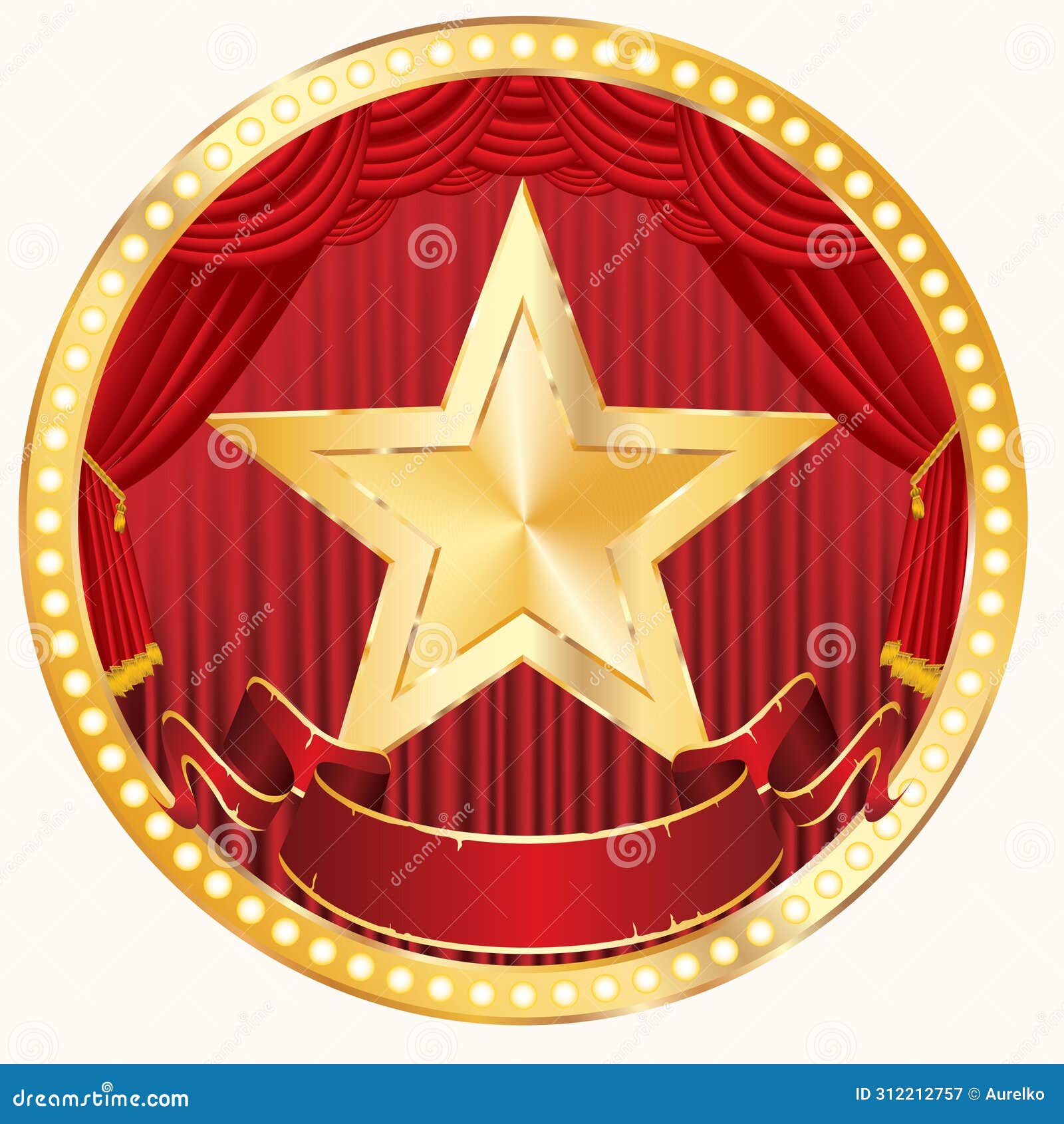 Medallion stage star stock vector. Illustration of broadway - 312212757
