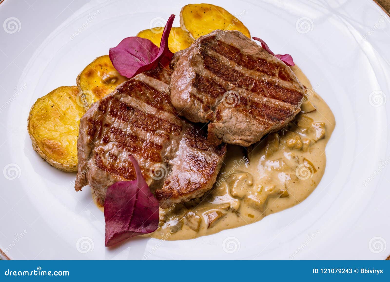 Medallions of beef stock image. Image of pork, lunch - 121079243