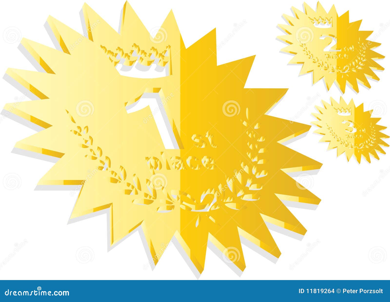 Medals stock vector. Illustration of reward, golden, placement - 11819264