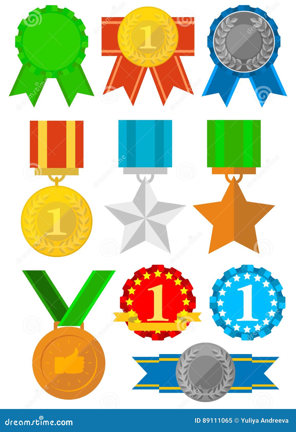 Set Of Awards Icons Stars And Diamonds Silver, Platinum, Gold Cartoon ...