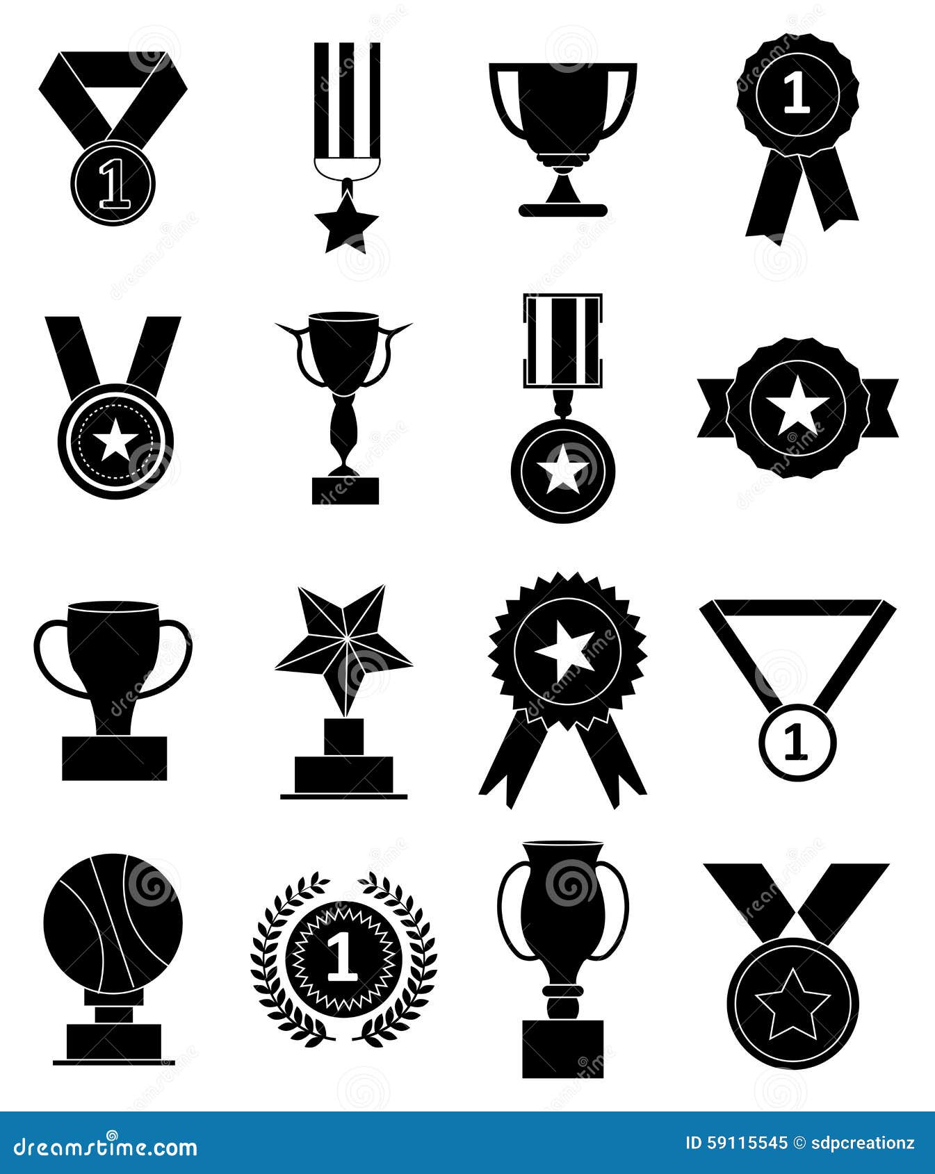 Medals Awards Icons Set Stock Illustrations – 353 Medals Awards Icons ...