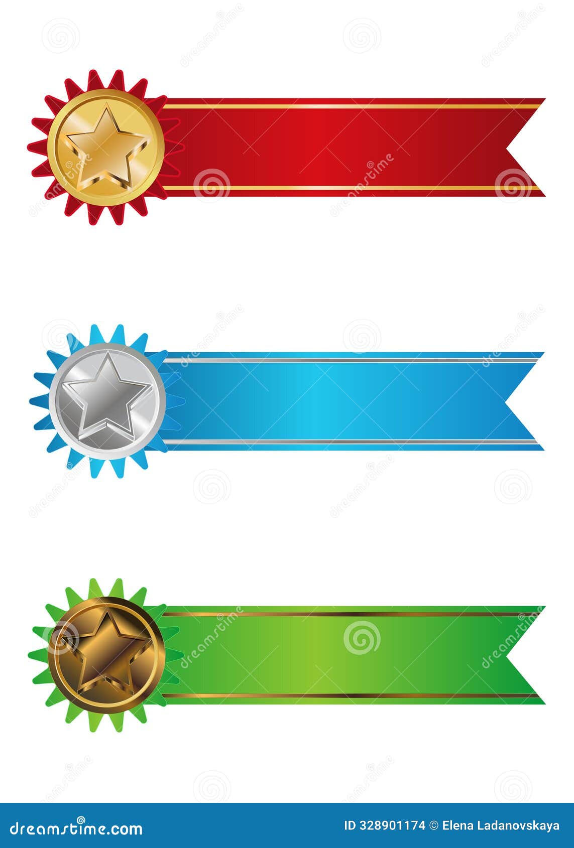 Medals with Colored Ribbons. Stock Illustration - Illustration of play ...