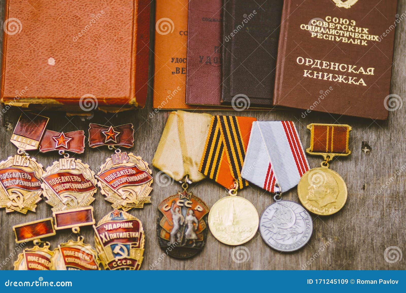 Medals and Orders-awards for Work Stock Image - Image of currency ...