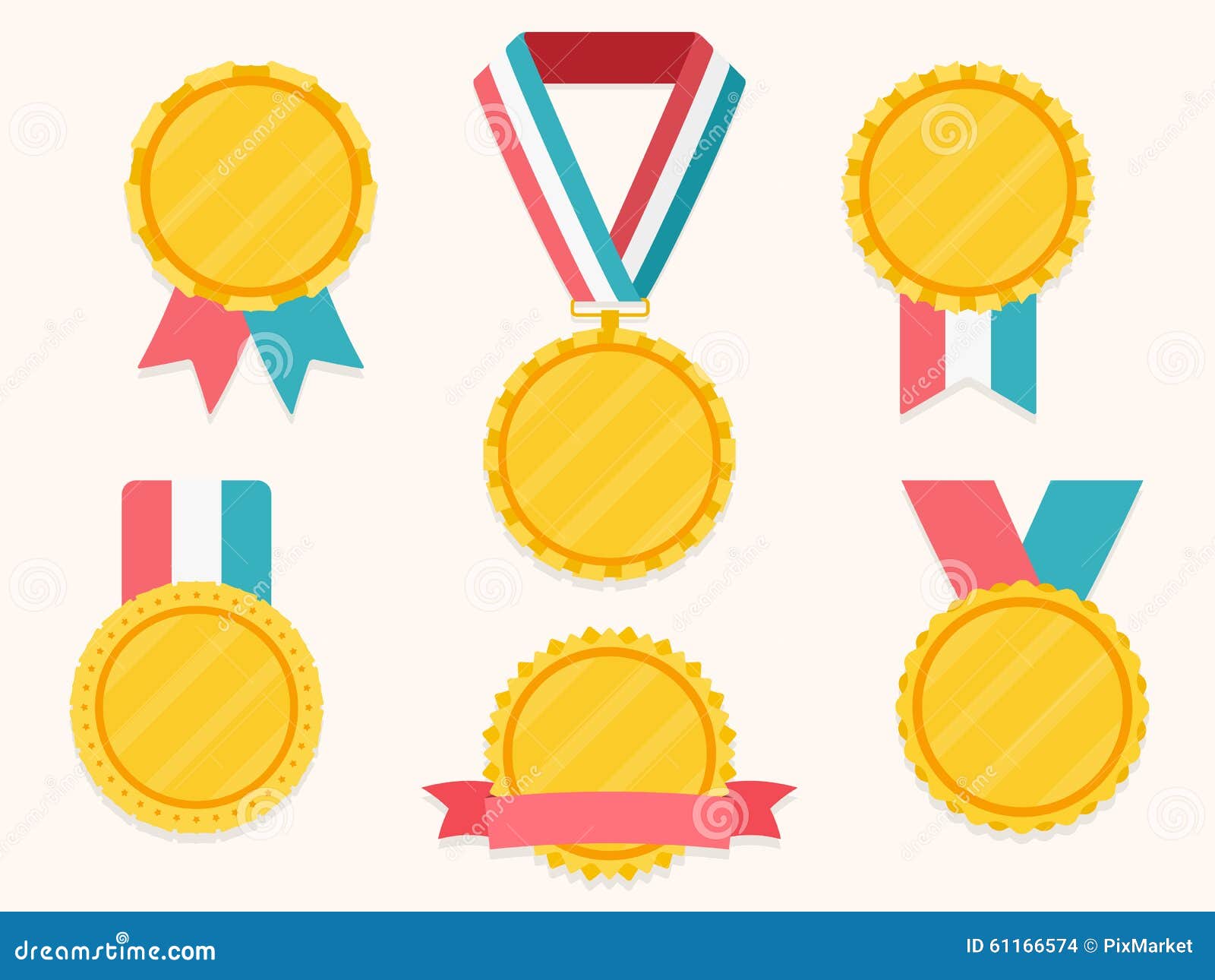 Medals With Ribbons Vector Illustration | CartoonDealer.com #61166574