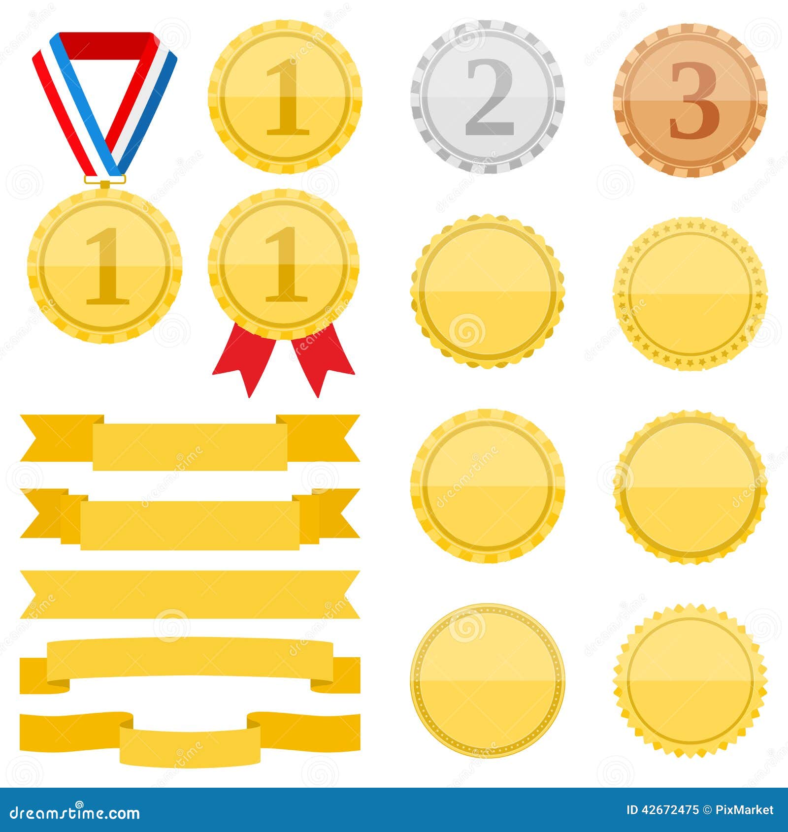 Medals and Ribbons stock vector. Illustration of medallion - 42672475