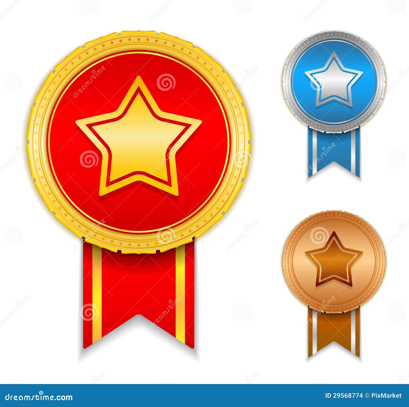 Medals with Stars stock vector. Illustration of competition - 29568774