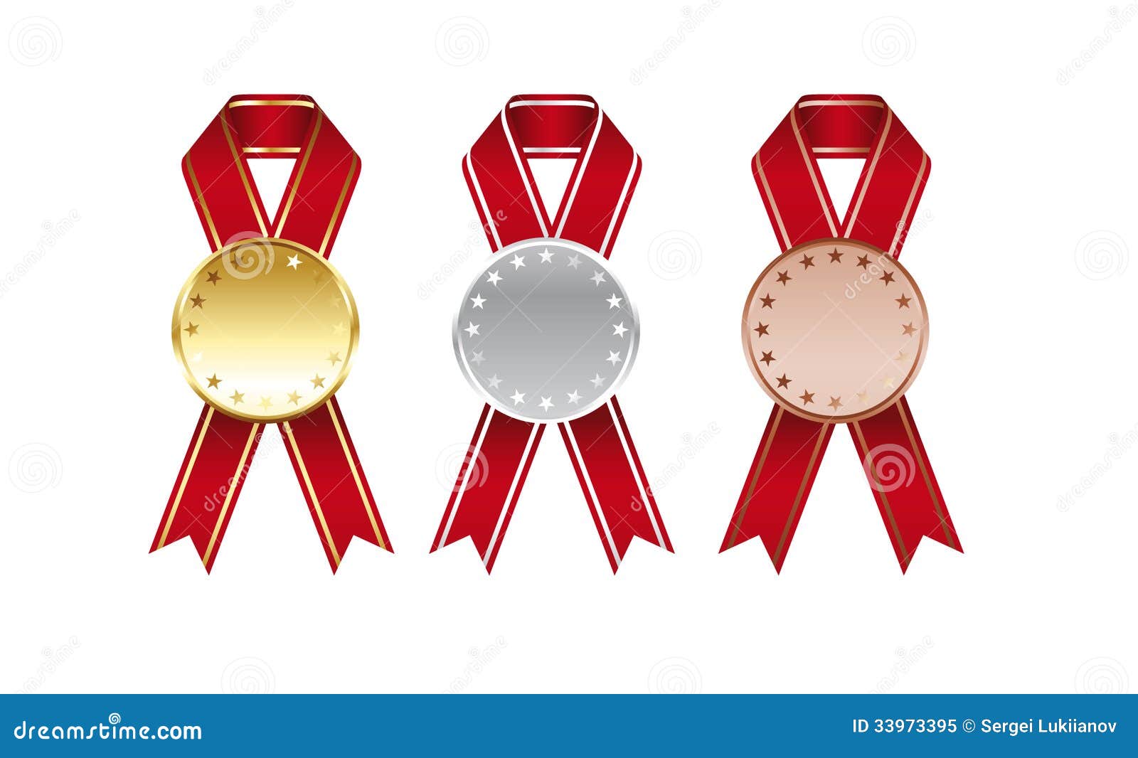 Medals with three colors stock vector. Illustration of coat - 33973395