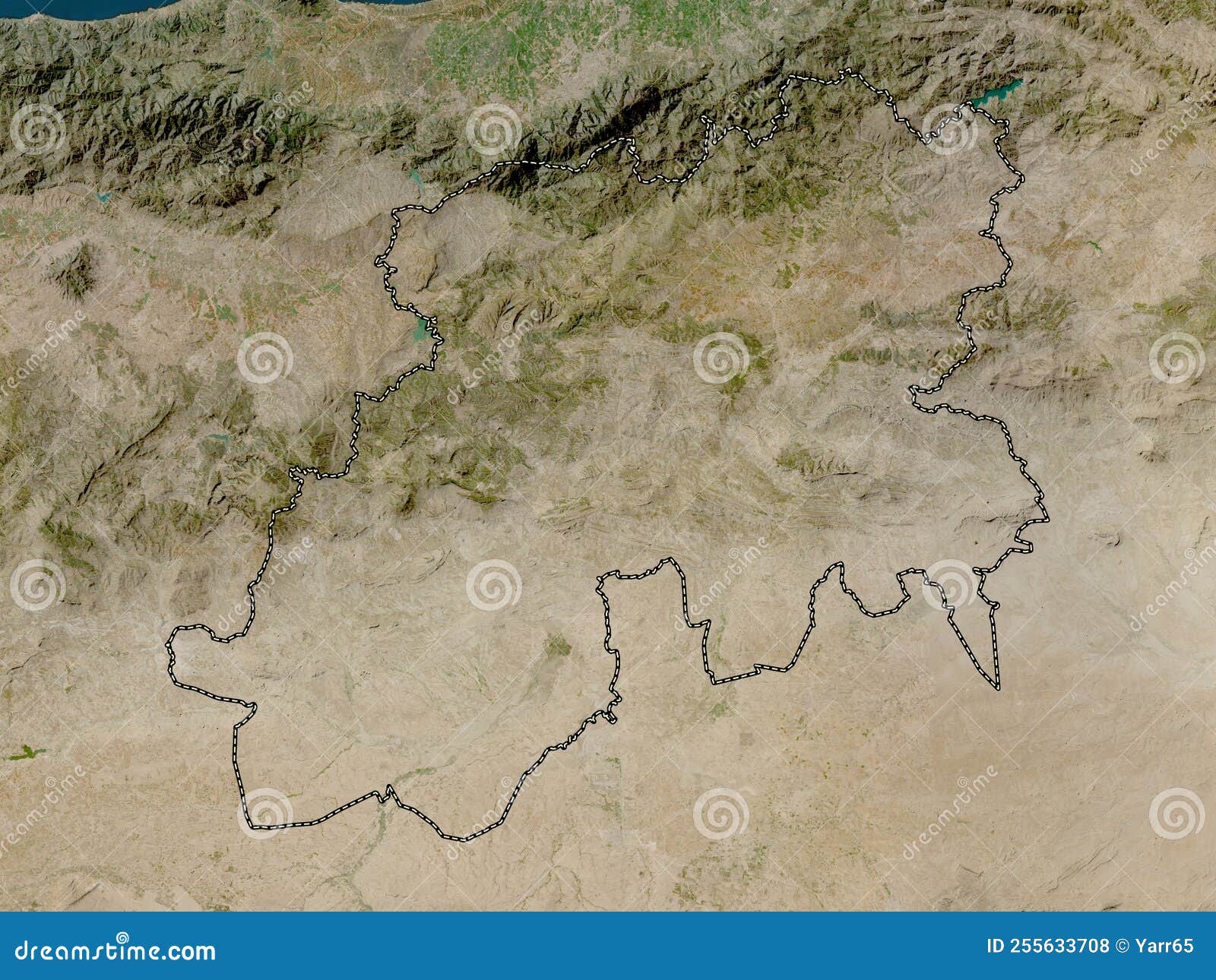 Medea, Algeria. Low-res Satellite. No Legend Stock Illustration ...